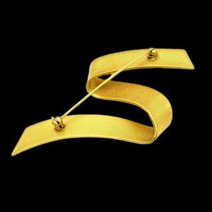 Monet | Jewelry | Monet Brushed Matte Gold Z Pin | Poshmark